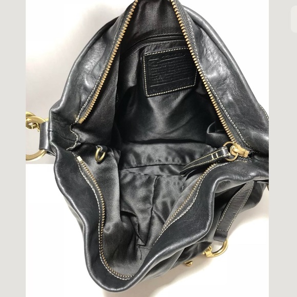 Coach | Bags | Coach Hamptons Leather Belted Buckle Pleated Hobo | Poshmark